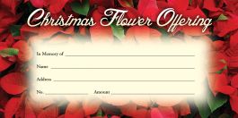 Christmas Flower Offering - Pkg 100 -Offering Envelope - Hermitage Art