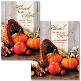 Thanksgiving - Cornucopia - Blessed be the Lord - Psalm 68:19 - Pkg 100 ...