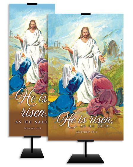 Easter - He Is Risen, Matt 28:6 (KJV) - Banner - Hermitage Art