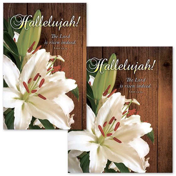 Easter - Hallelujah! - Luke 24:34 (KJV) - Bulletin - Pkg 100 - Multiple ...