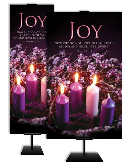 Advent - Joy in believing- Rom.15:13 (KJV) - Banner - Hermitage Art