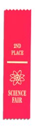 School - "2nd Place" Science Fair, Red - Ribbon - Hermitage Art